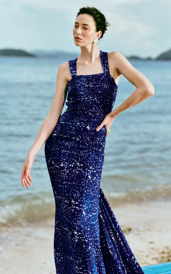 LA FUORI Starlit Sapphire Silk Gown