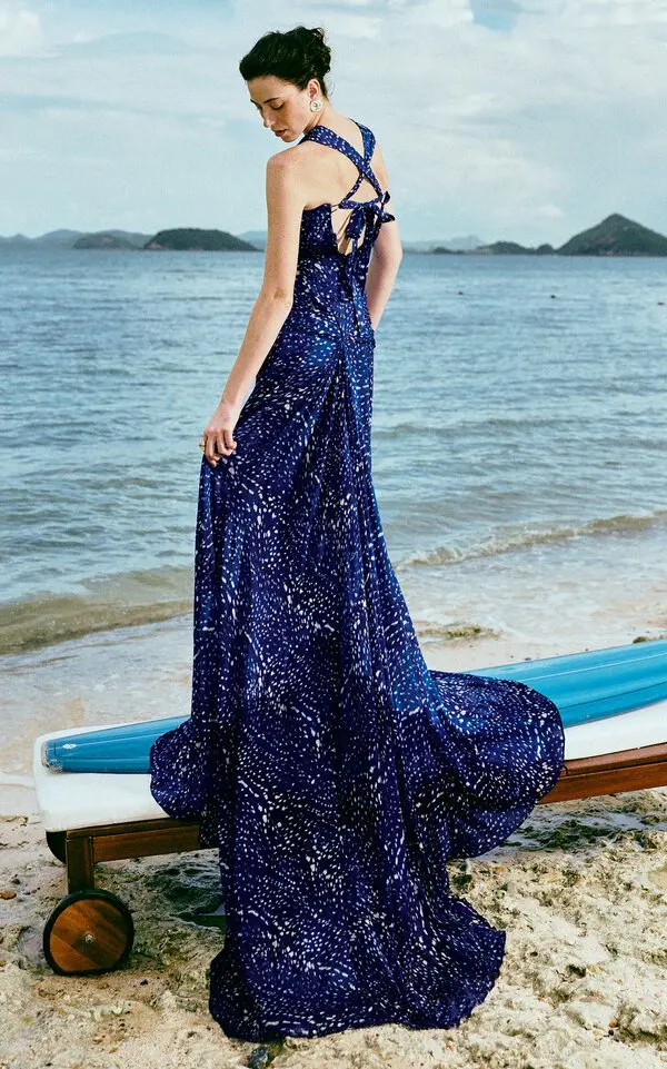 LA FUORI Starlit Sapphire Silk Gown