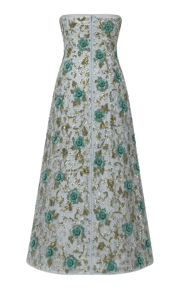 LA FUORI Metallique Grove Embellished Maxi Dress