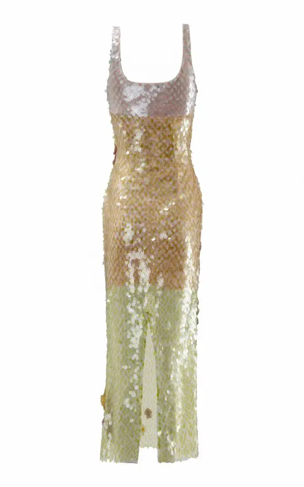 LA FUORI Sunset Bloom Embellished Midi Dress