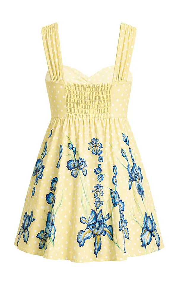 LA FUORI Citrine Iris Linen Mini Dress
