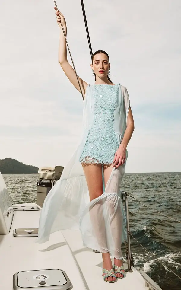 LA FUORI Moonstone Sequined Mini Dress