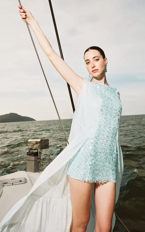 LA FUORI Moonstone Sequined Mini Dress