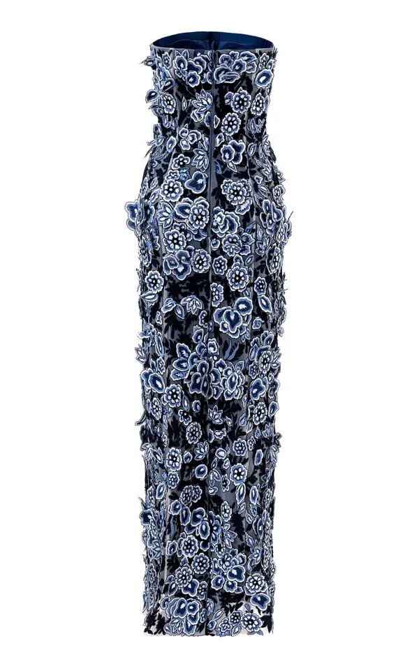 LA FUORI Moonlit Flora Embellished Maxi Dress