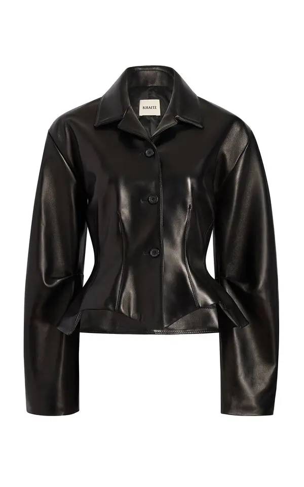 Khaite Carter Plonge Leather Jacket