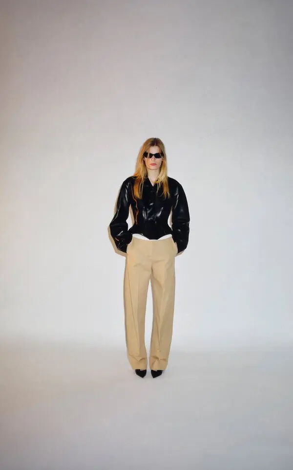 Khaite Carter Plonge Leather Jacket