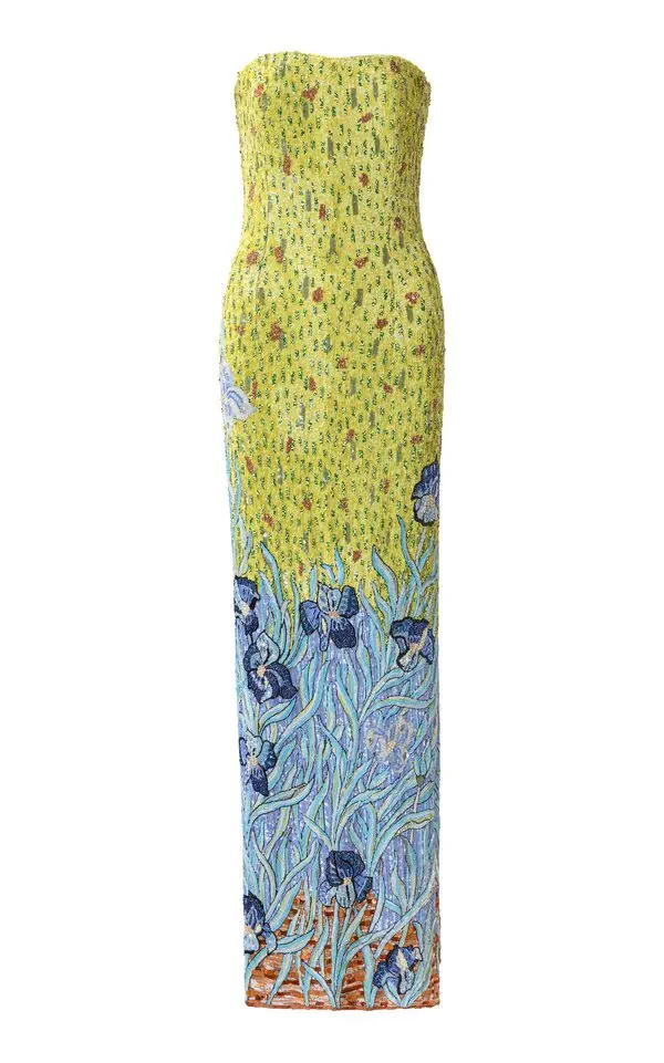 LA FUORI Seafoam Serenade Embellished Maxi Dress - Multi