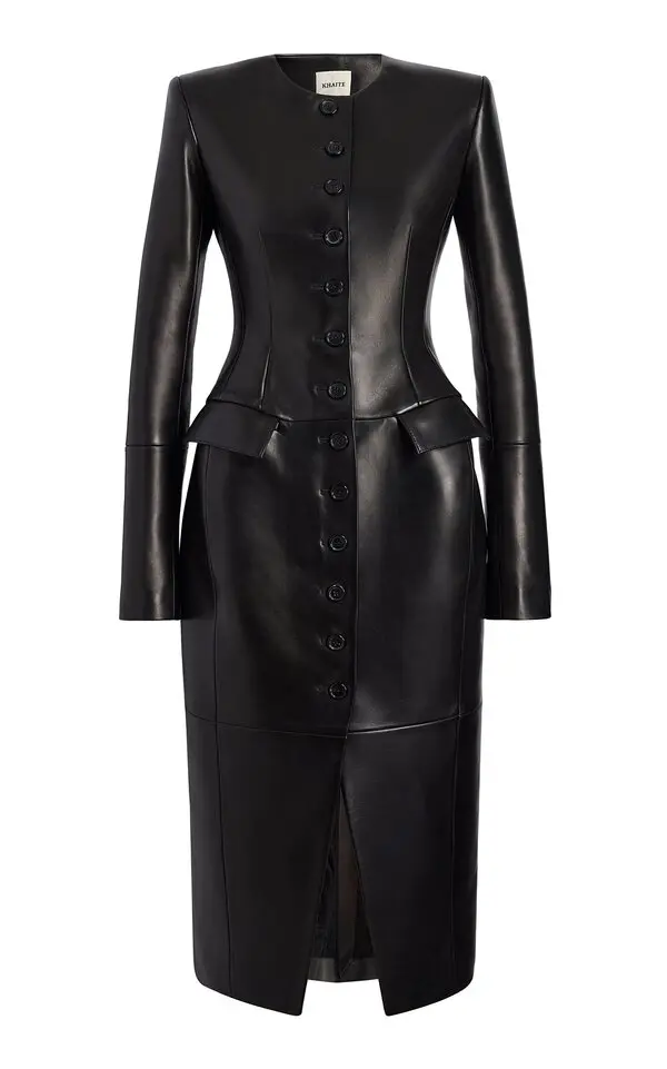 Khaite Harris Plonge Leather Coat