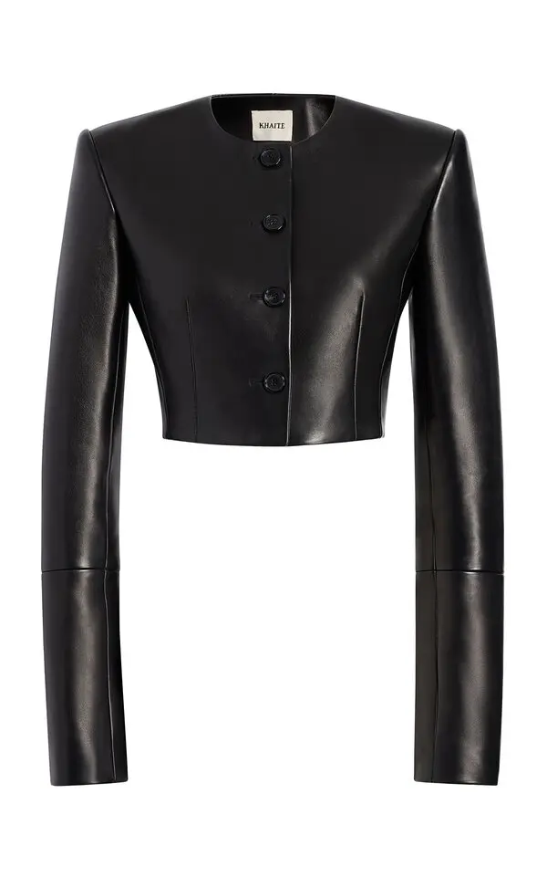 Khaite Enzo Plonge Leather Jacket