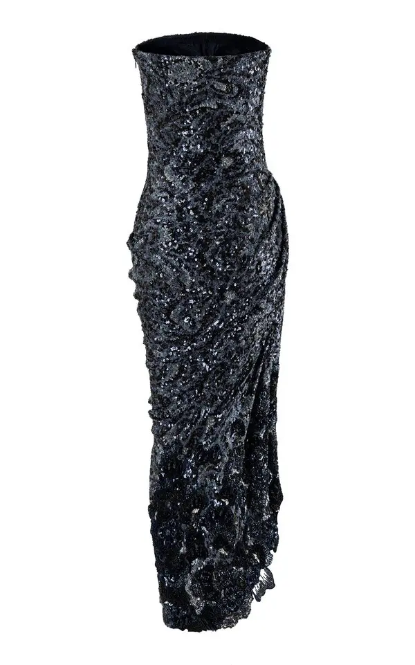 LA FUORI Nocturne Siren Embellished Midi Dress