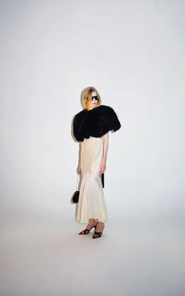 Khaite Zizi Shearling Cape - Black
