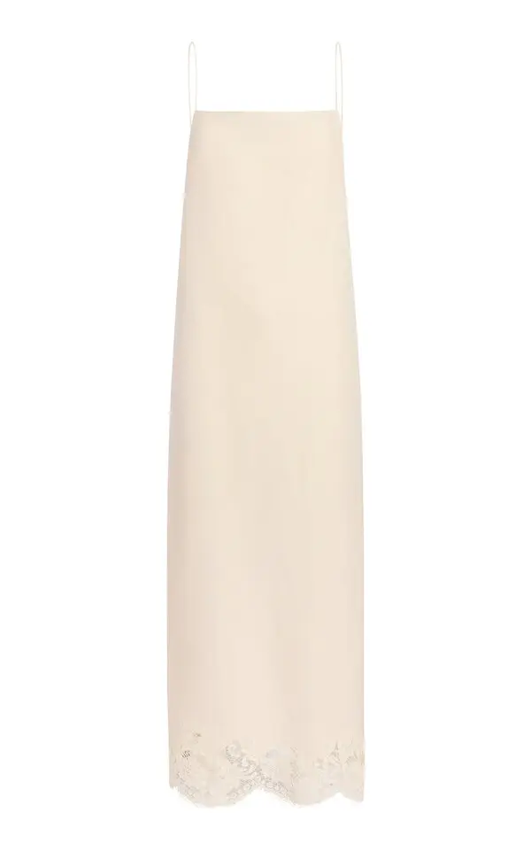 Khaite Nellie Textured Linen-blend Maxi Dress