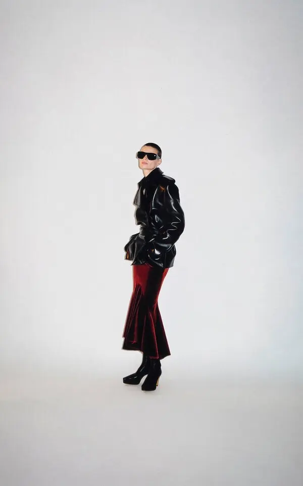 Khaite Egon Plonge Leather Coat