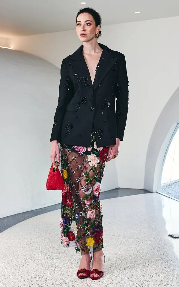 LA FUORI Midnight Embers Embellished Blazer
