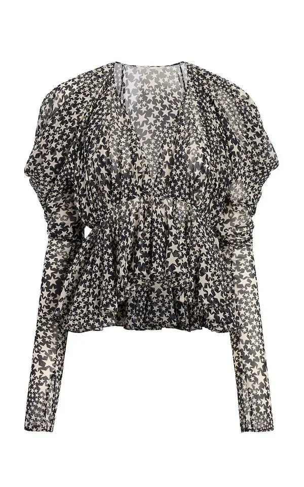 Khaite Tylar Star- Silk Chiffon Top