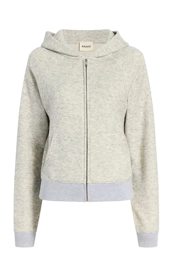 Khaite Max Cotton-wool Terry Hoodie - Grey