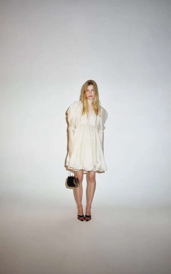 Khaite Amara Silk-blend Veil Mini Dress