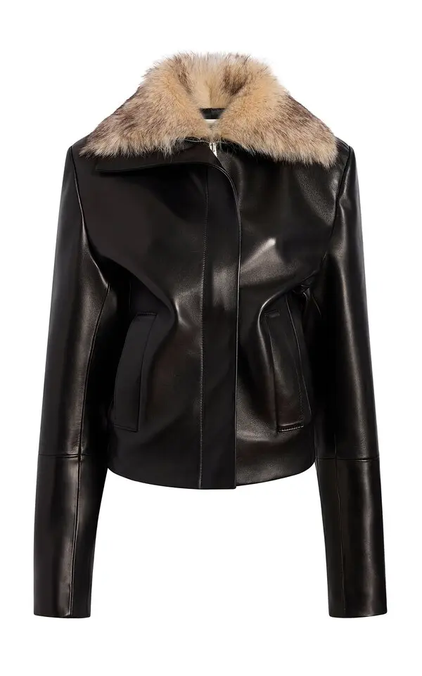 Khaite Paxton Plonge Leather Jacket