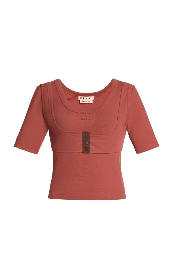 Marni Cropped Cotton Knit Top