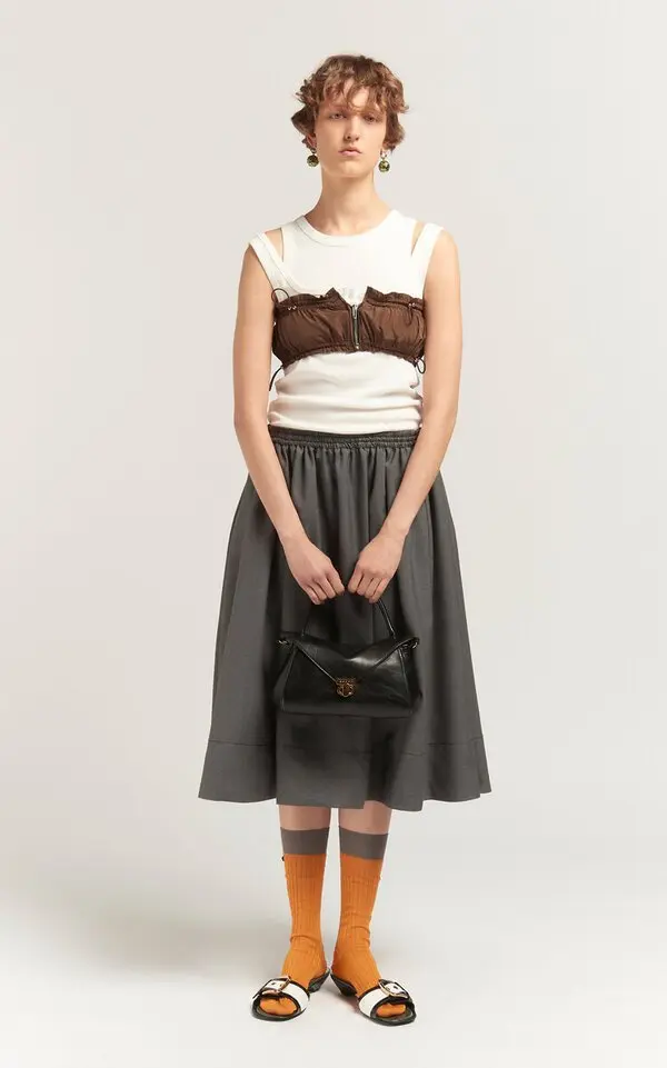 Marni Pleated Wool Skirt