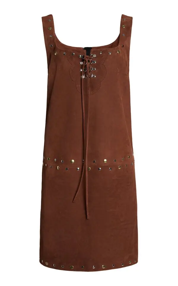 Marni Tie Leather Dress - Brown