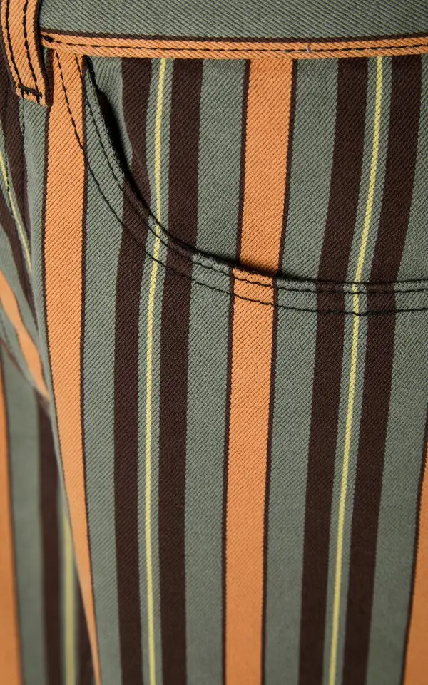 Marni Stripped Cotton-blend Woven Straight Leg Jeans