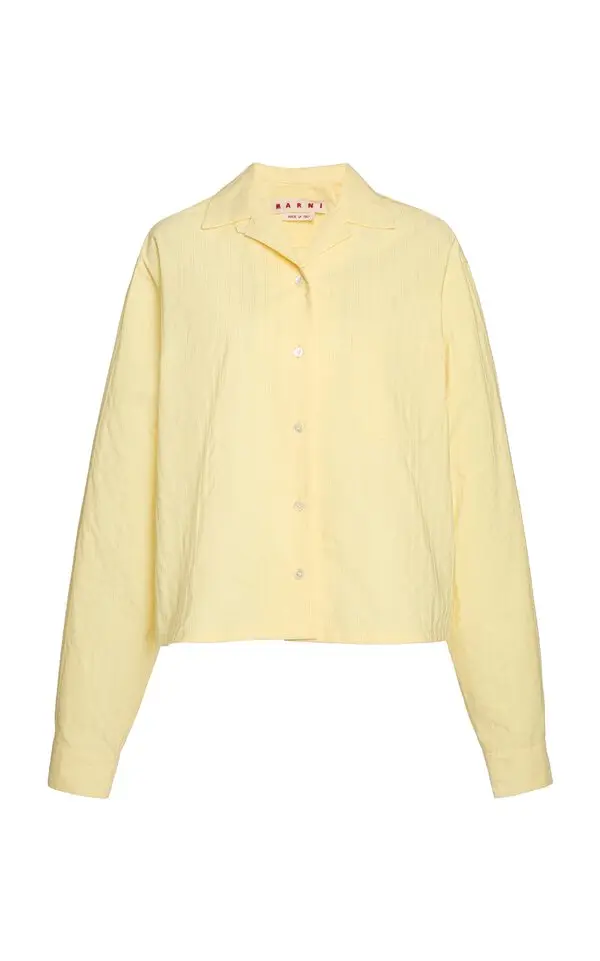 Marni Buttoned Cotton Woven Top - Yellow