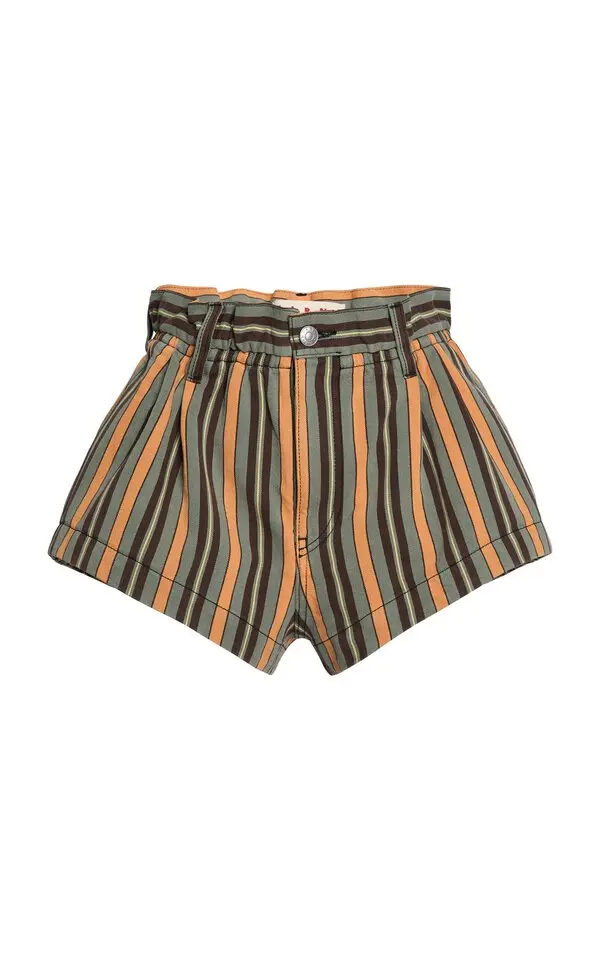 Marni Striped Cotton-blend Woven Shorts - Multi