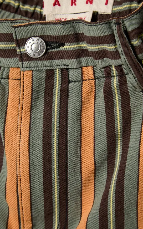 Marni Striped Cotton-blend Woven Shorts