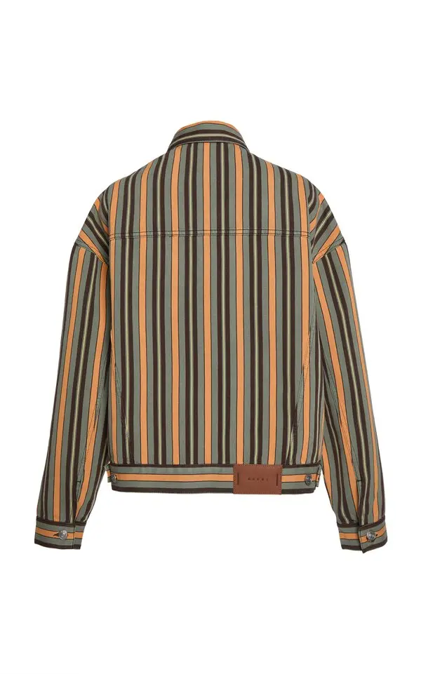 Marni Stripped Cotton-blend Woven Jacket