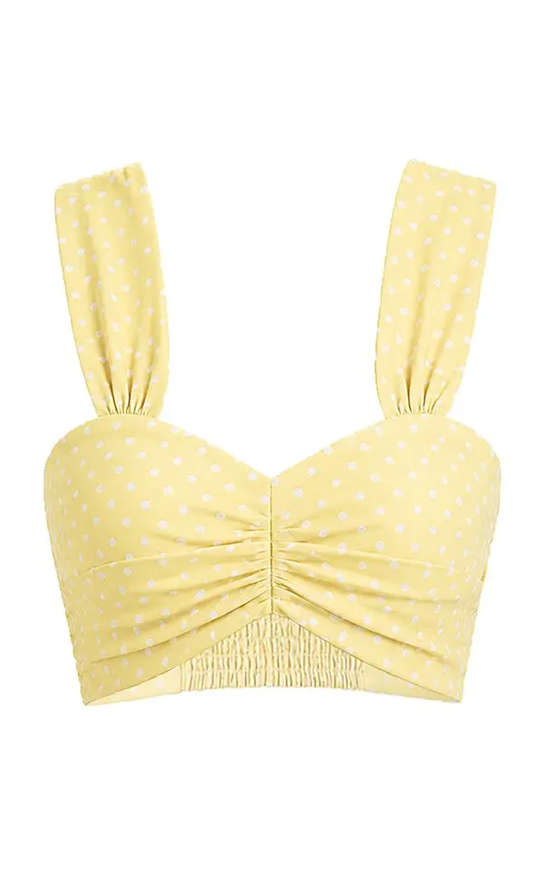 LA FUORI Citrine Linen-silk Bra Top
