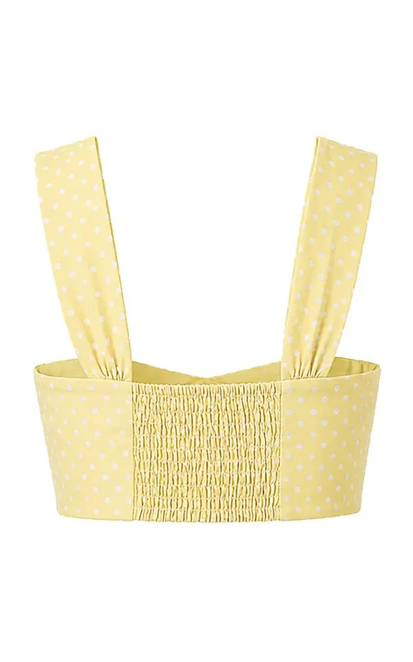 LA FUORI Citrine Linen-silk Bra Top