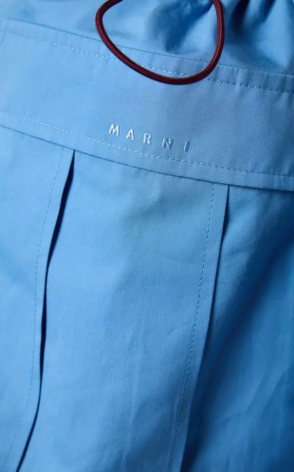 Marni Balloon Drawstring Cotton Woven Skirt