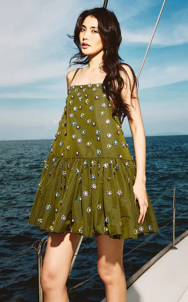 LA FUORI Elan Embellished Mini Dress