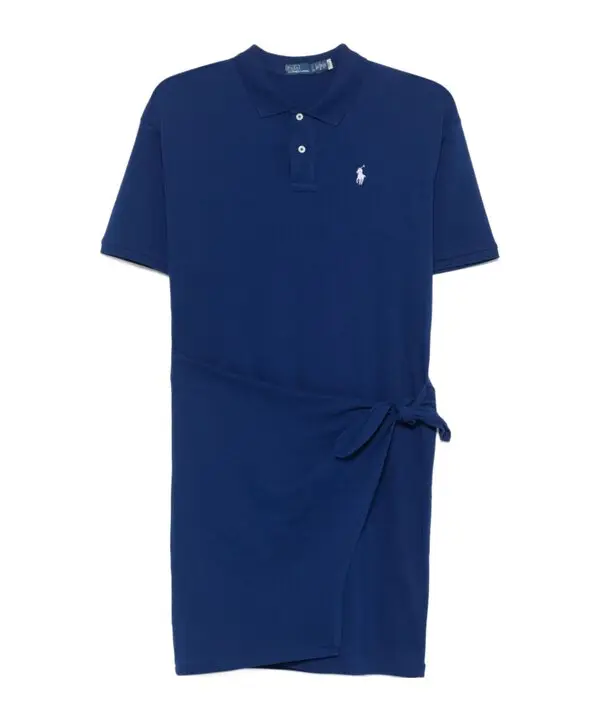 Polo Ralph Lauren Embroidered Knot Detail Mini Dress - Blue