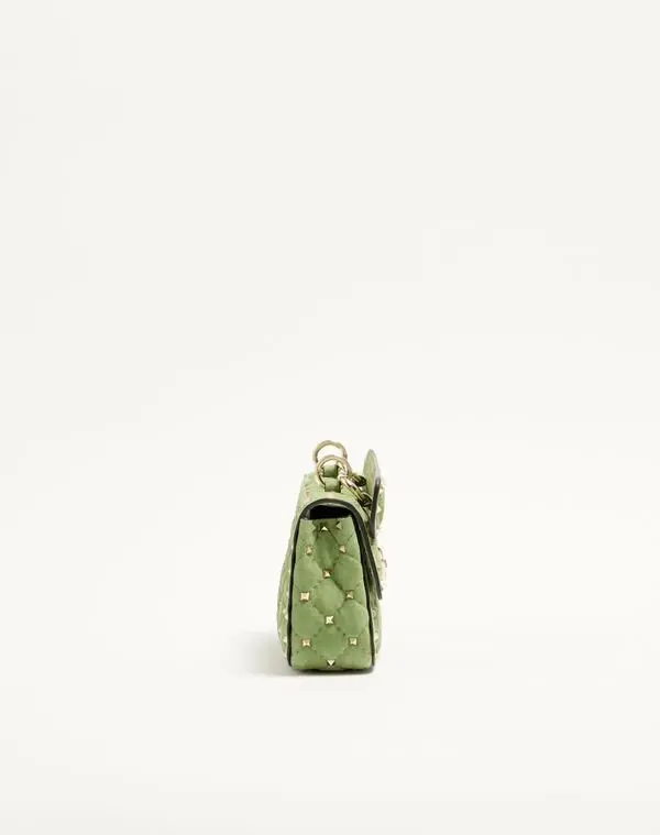 Valentino Garavani Rockstud Spike Small Suede Bag - Mint