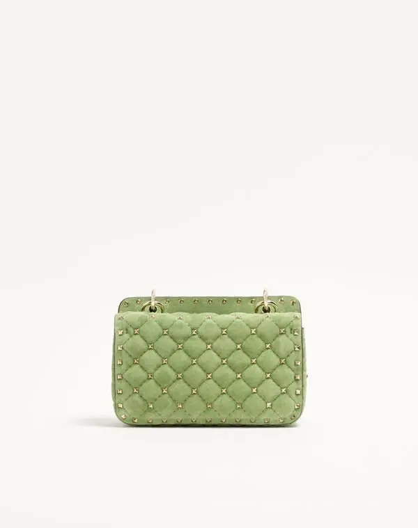 Valentino Garavani Rockstud Spike Small Suede Bag - Mint