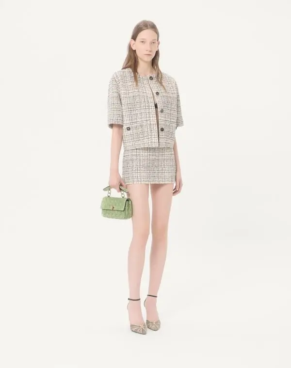 Valentino Garavani Rockstud Spike Small Suede Bag - Mint