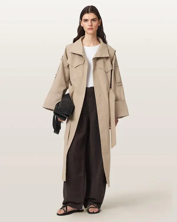 ALLSAINTS Clayton Relaxed Fit Trench Coat