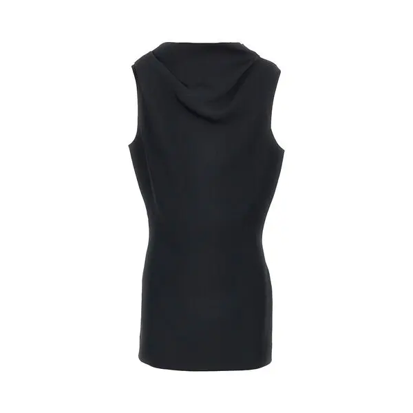 Khaite Crepe Satin Mini Dress - Black