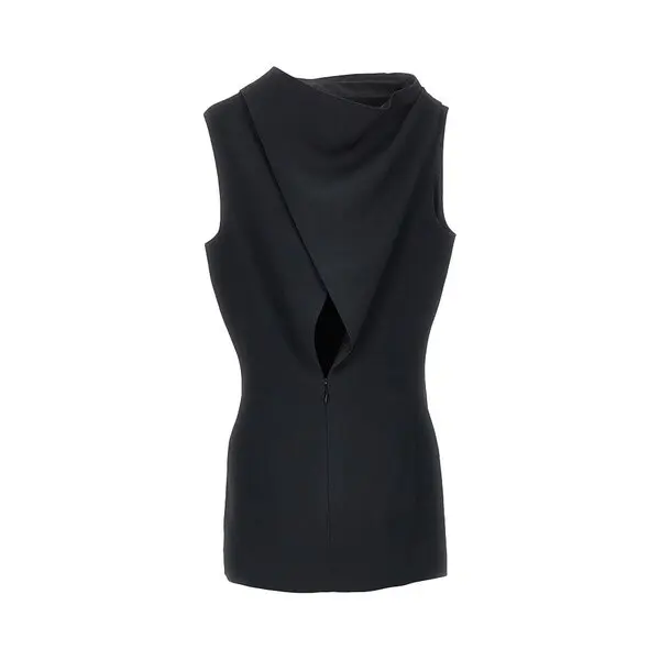 Khaite Crepe Satin Mini Dress - Black