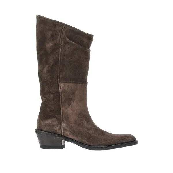 Khaite Clive' Suede Leather Western Boots - Brown