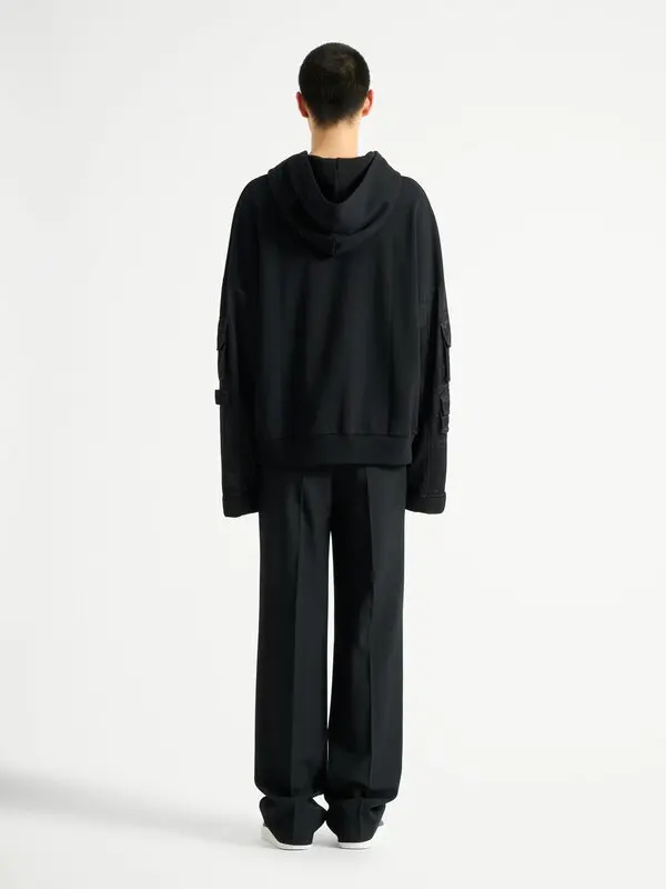 Balmain Textured Nylon Utility Hoodie