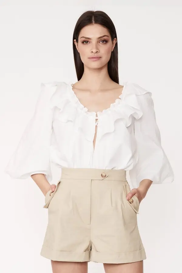 Bardot Claude Ruffle Top