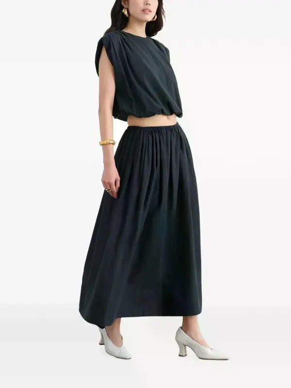 TOCCIN Sirelle Padded Shoulder Blouse - Black