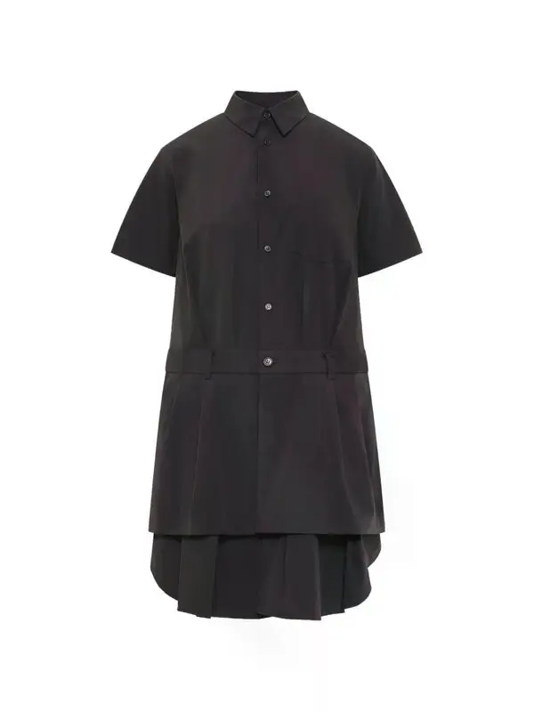 Noir Kei Ninomiya Pleated Layered Mini Dress - Black