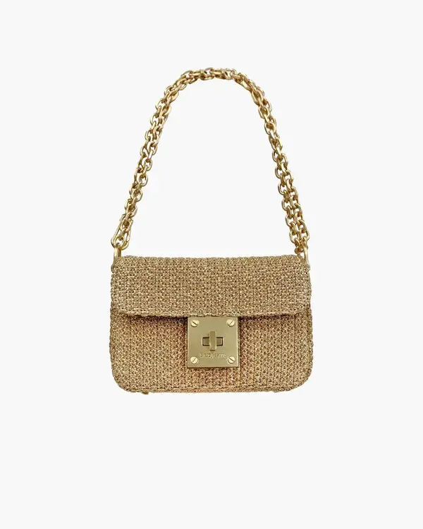 Eric Javits Amelie Midas Straw Bag - Gold