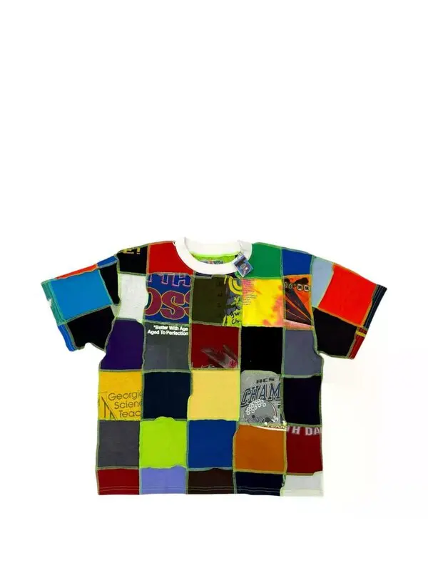 BETTER WITH AGE Patchwork Graphic-print T-shirt - Blue