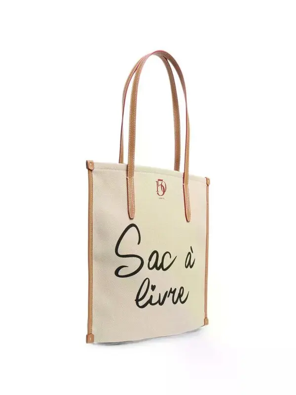 LANCEL Canvas Leather Trimmed Tote Bag