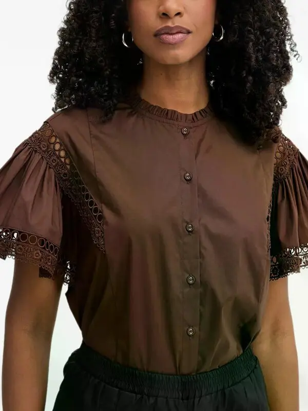 TWINSET Lace-trimmed Ruffled Sleeve Blouse